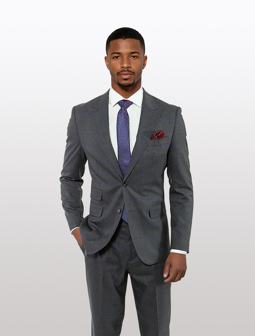 FUBU Charcoal Blue Suit – Karako Suits
