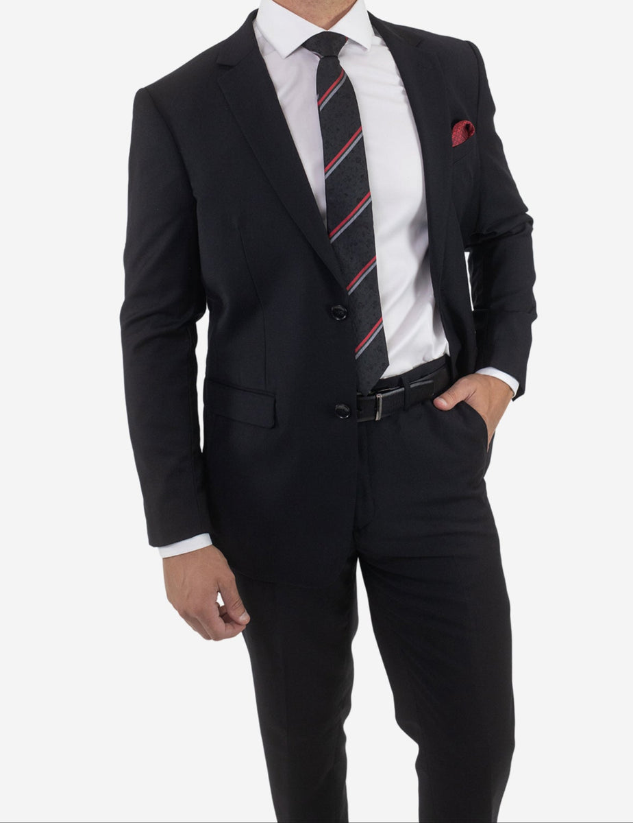 Men's Black Wool Suit – Karako Suits