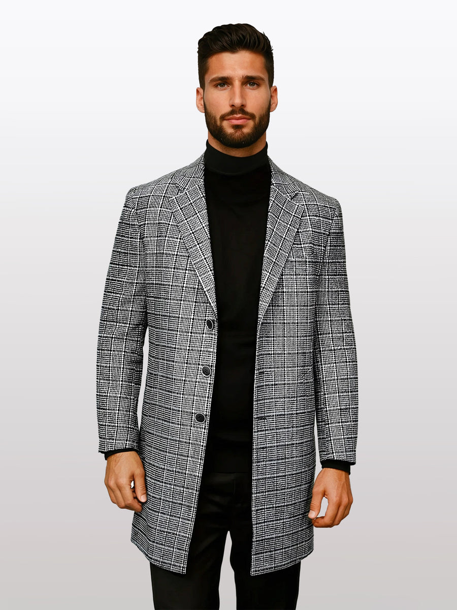Men's Grey Windowpane Coat – Karako Suits