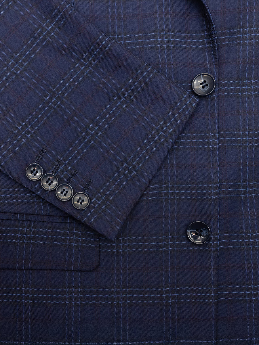 Men's Dark Blue Tartan Slim Fit Suit – Karako Suits